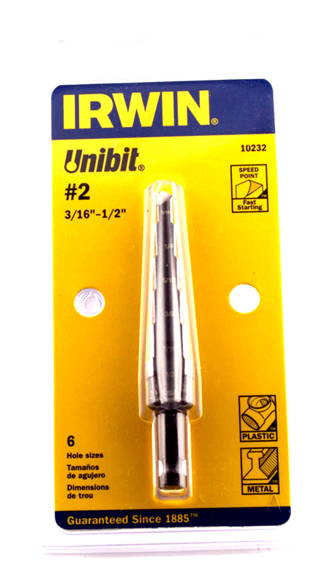 #2 Unibit Step Drills 3/16"-1/2" Step Drill Bit – Anson PDR